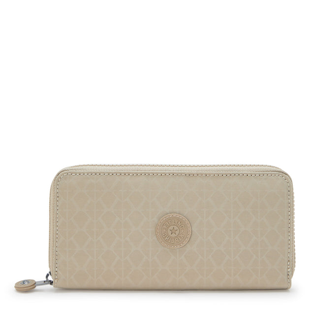 KIPLING Large wallet Female Signature Beige Embossed Money World I4464 ...