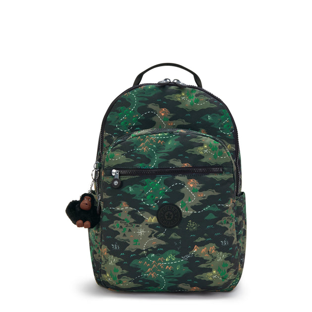 KIPLING Seoul College Camo Treasure Large backpack (with laptop compar ...
